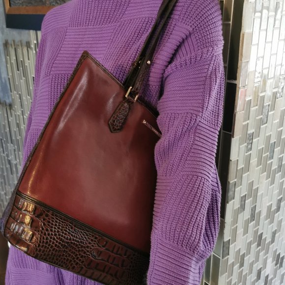 Brahmin | Bags | Brahmin Medium Asher Leather Malbec Autumn Tuscan Tote Shoulder Handbag | Poshmark
